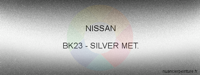 BK23 Silver Met. pour carrosserie Nissan | NuancierPeinture.fr