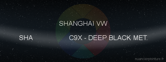 SHA C9X Deep Black Met. pour carrosserie Shanghai Vw | NuancierPeinture.fr